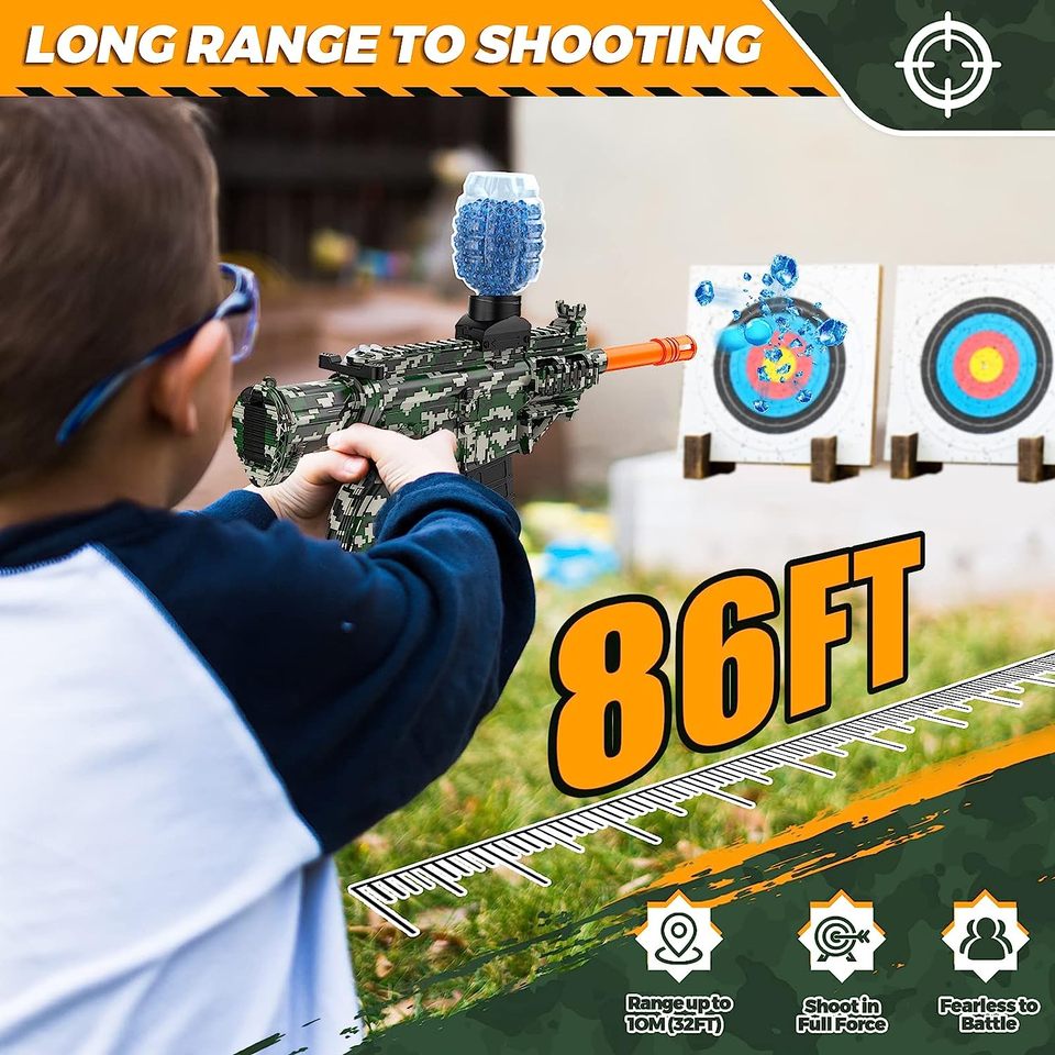 Mini M416 Gel Blaster Électrique avec 20000+ Perles d’Eau – Pistolet Orbeez